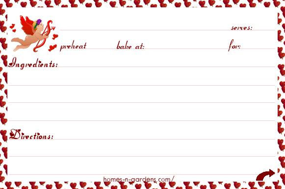valentine's recipe card | 4x6 | printable | free